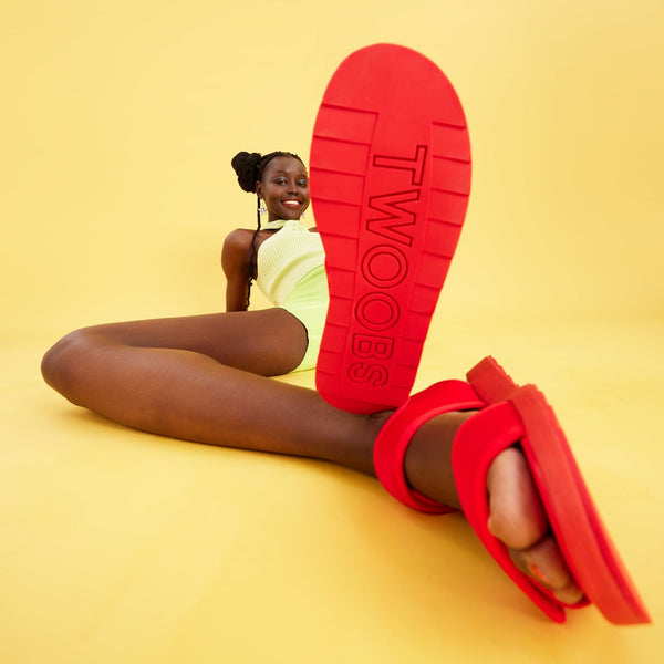 Shop The OG in Red | Flat Sandals | TWOOBS