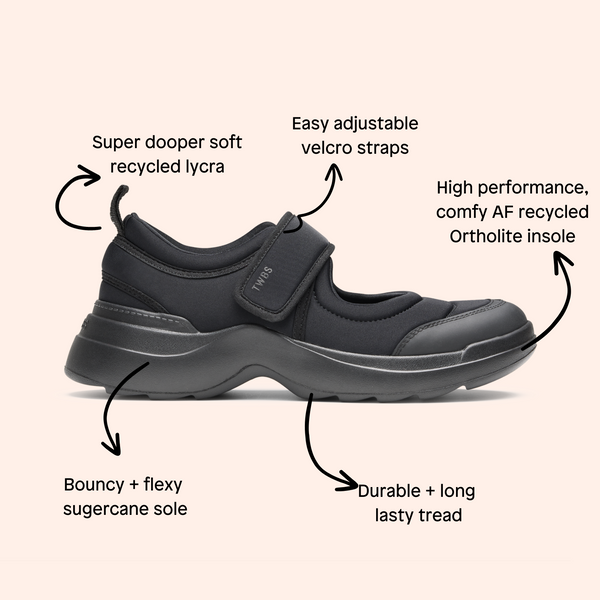 Shop The Sneaky Jane in Black | Sneakers | TWOOBS